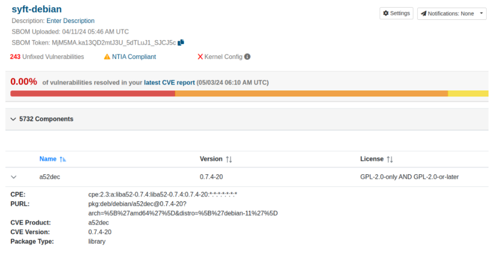 SBOM Generation and Vulnerability Monitoring for Debian